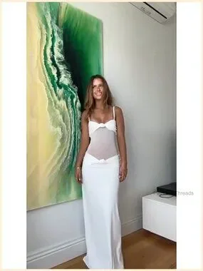 Dresses | Twist Knot Front Strapless Maxi Dress Spaghetti Strap Sheer ...